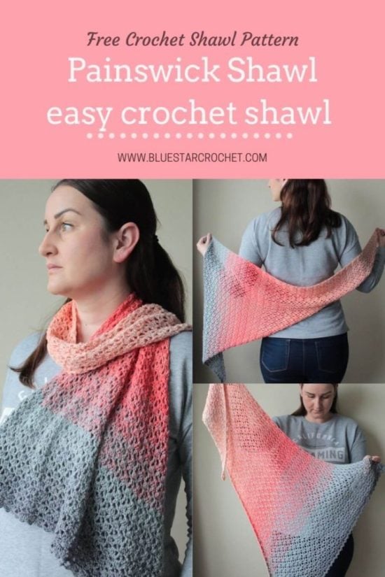 Gradient Yarn Crochet Shawl - easy and mindful - Blue Star Crochet