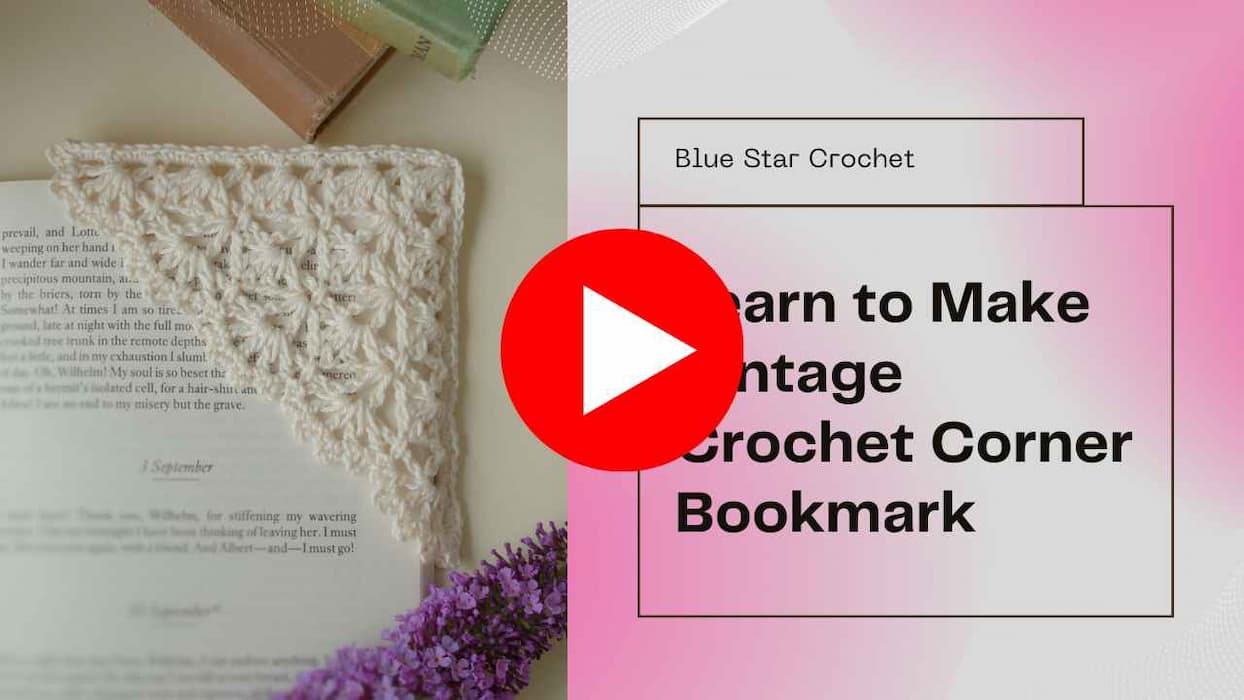 Free Crochet Corner Bookmark - Lotte Lace Pattern & Video - Blue Star ...