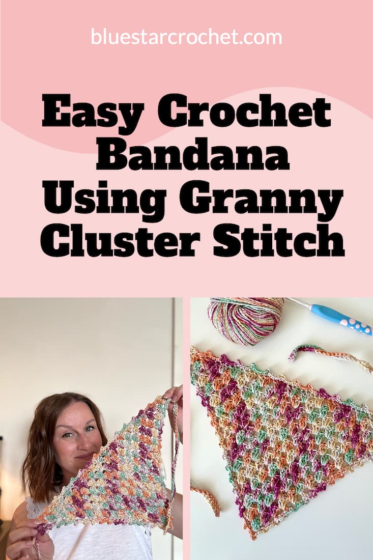 Easy Crochet Granny Triangle Bandana Free Pattern - Blue Star Crochet