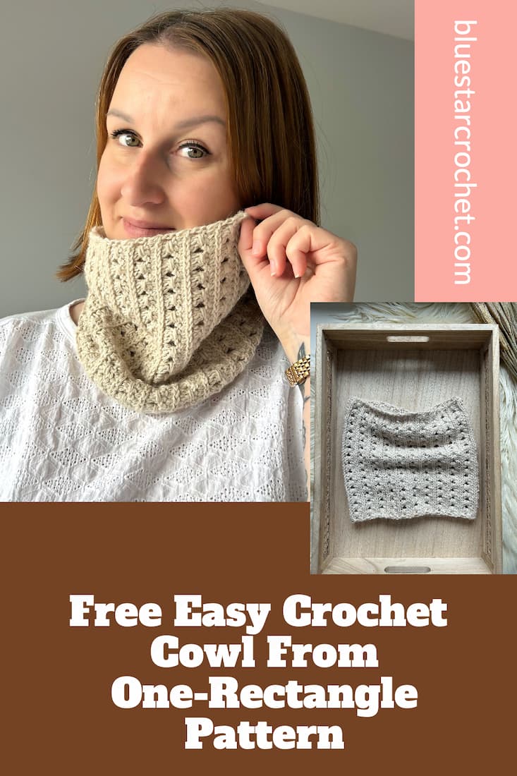 Free Easy Crochet Cowl From One-Rectangle Pattern - Blue Star Crochet