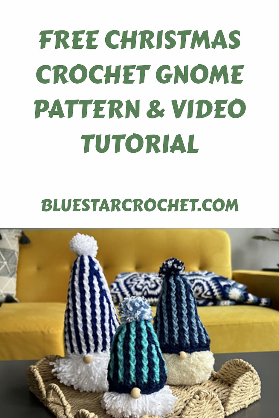 FREE Christmas Crochet Gnome Pattern & Video Tutorial - Blue Star Crochet