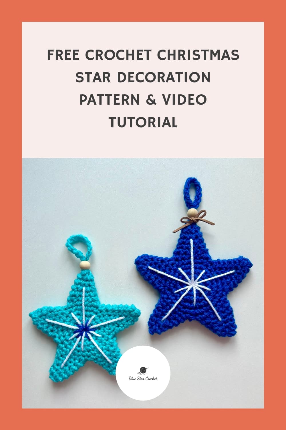 FREE Crochet Christmas Star Decoration Pattern & Video Tutorial - Blue ...