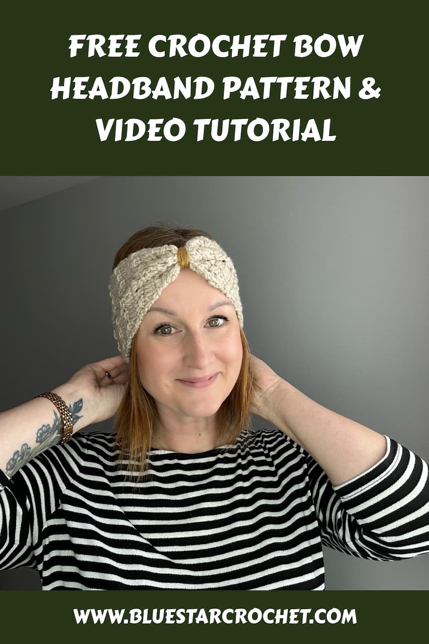 Free Crochet Bow Headband Pattern & Video Tutorial - Blue Star Crochet